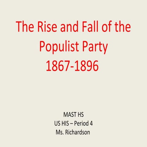 Populism & The Election of 1896 | PPT