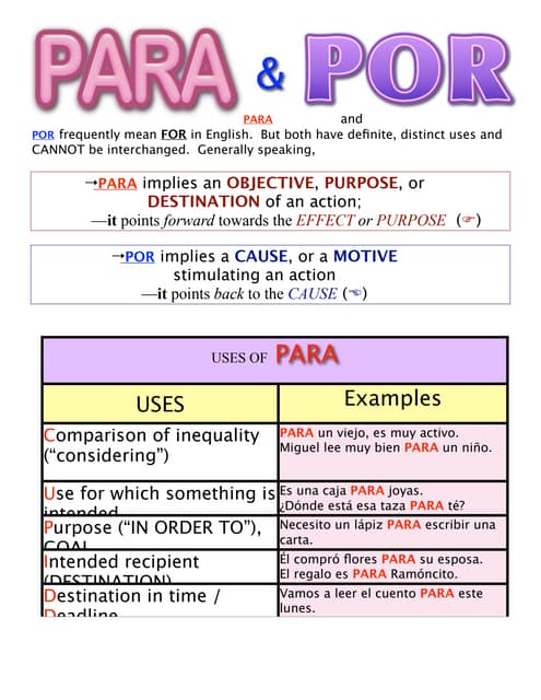 Por And Para por-and-para