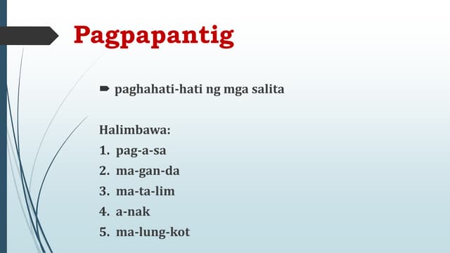 Pagpapantig | PPTX