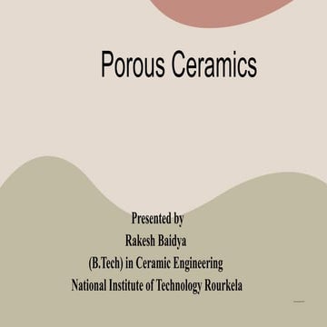 Porous Ceramics seminar and technical writing | PPTX