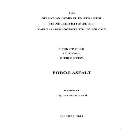Poroz asfalt ( Ufuk CİVELEK ) | DOCX