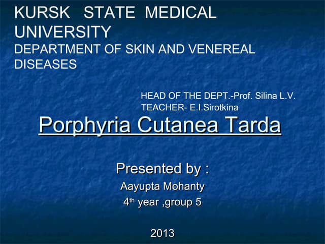Porphyria - the vampire disease | PPTX