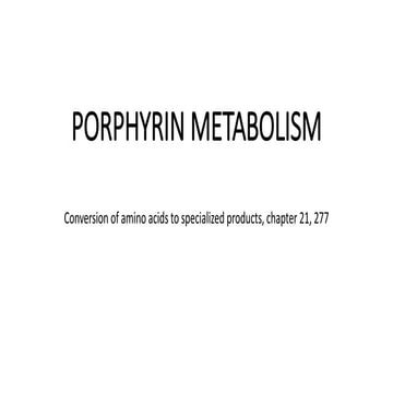 Porphyrin Metabolism | PPTX