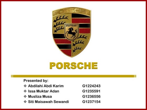 Porsche - Brand story | Brand elements | PPTX | Automotive Industry ...