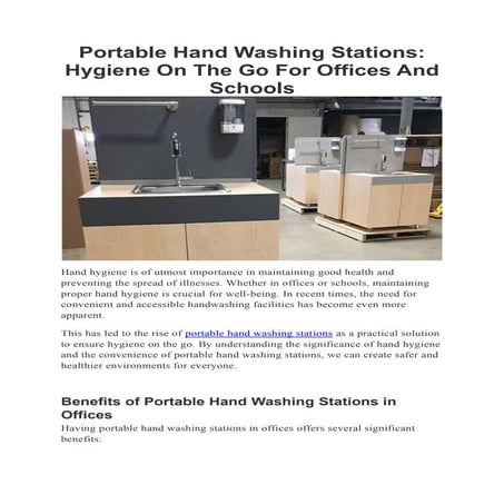 Portable Hand Washing Stations - Hygiene On The Go For Offices And ...