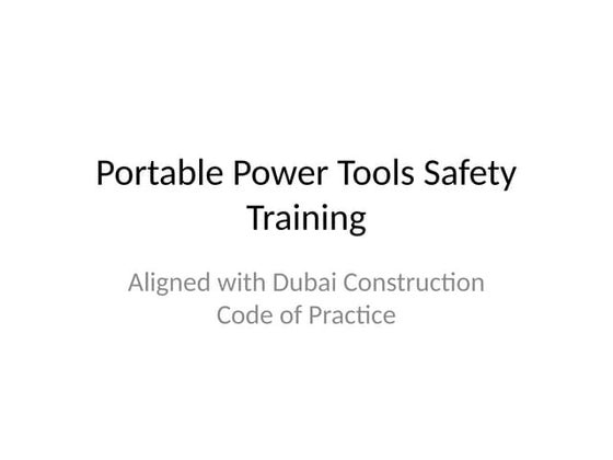 Hand and Power tools safety | PPT