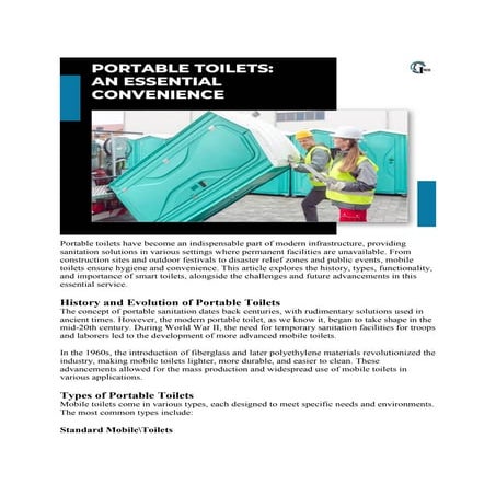 Portable Toilets: Types, Functionality, Importance and Benefits ...