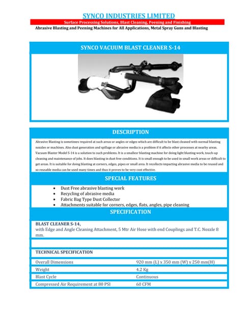 Vacuum Blasting Machine | PDF