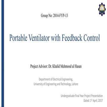 Portable ventilator with feedback control | PPT