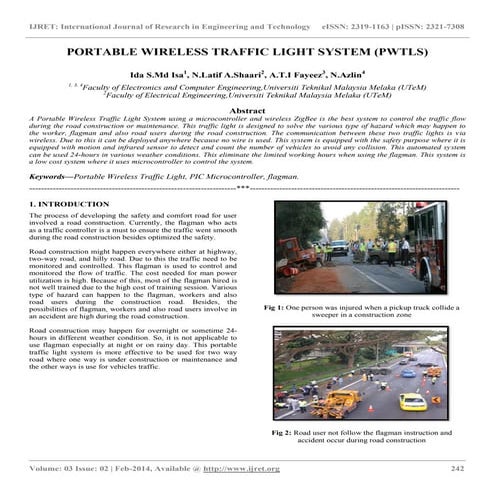 Portable wireless traffic light system (pwtls) | PDF