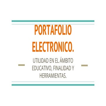 Portafolio electronico. | PPTX