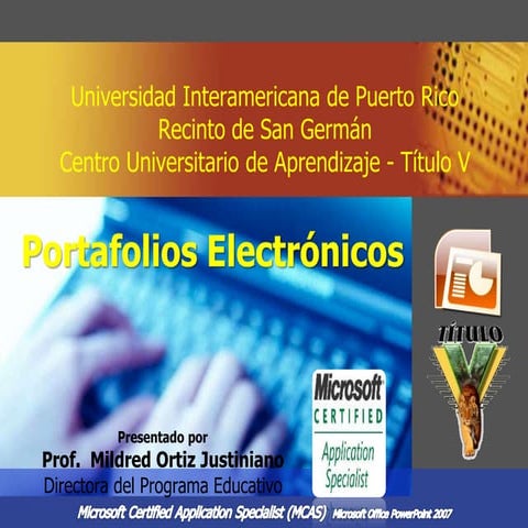 Portafolio Electronico con Vínculos | PPTX