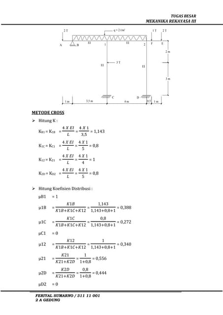 PERHITUNGAN TULANGAN LONGITUDINAL BALOK BETON BERTULANG RANGKAP | PDF ...