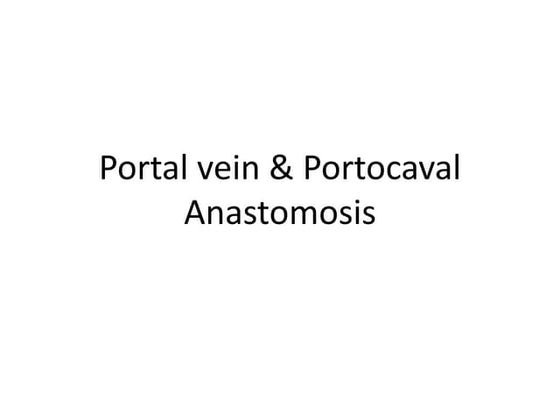 Portacaval Anastomosis | PPT