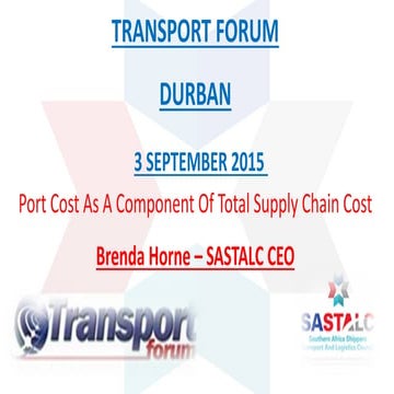 Port cost as a component of total supply chain cost | PPT