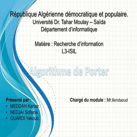 Porter stemming algorithm | PPT