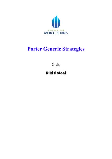Strategi generik porter | PPTX