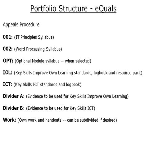 Swansea ITeC Portfolio Structure | PDF