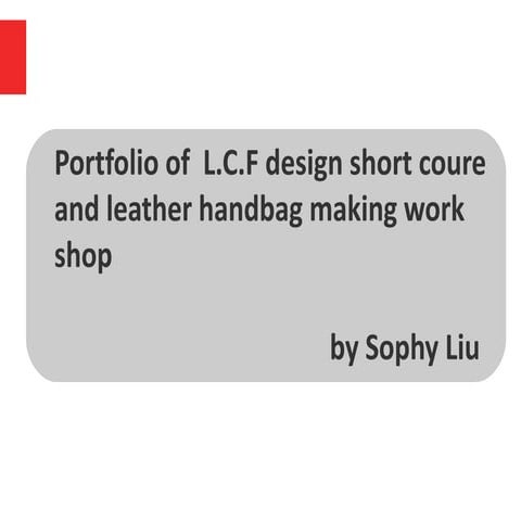 Portfolio-handbag design | PPTX