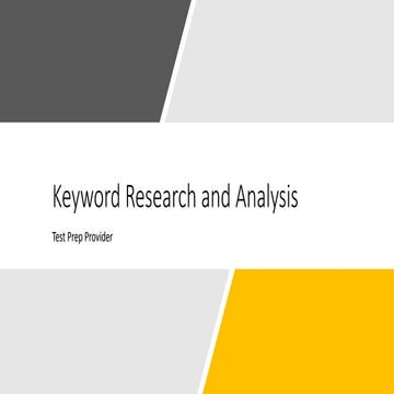 Portfolio - SEO Keyword Research and Analysis | PPTX