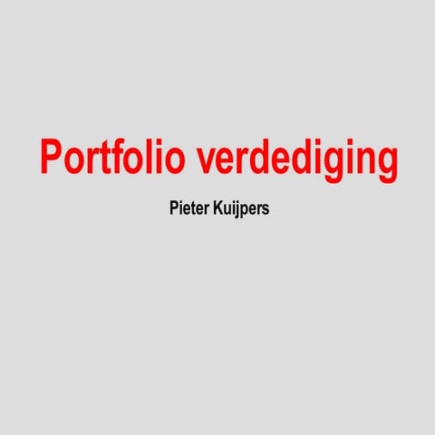 Portfolio Verdediging | PPT