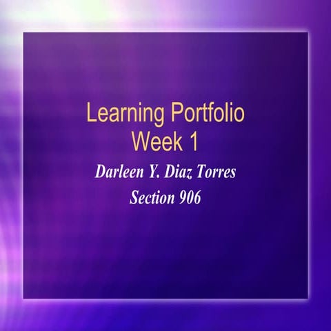 Portfolio week 1 | PPT