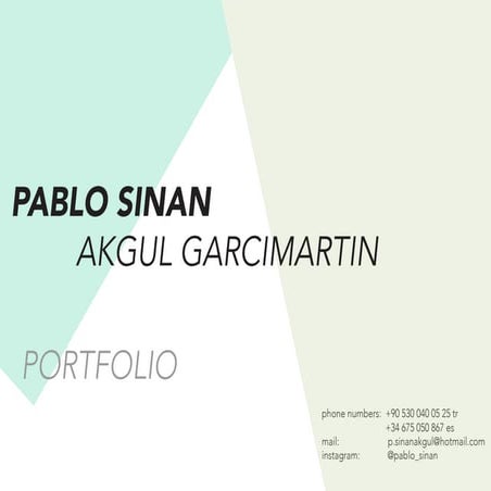Portfolio Pablo Sinan Akgul | PDF