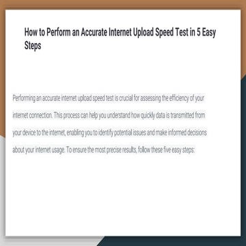 How to Perform an Accurate Internet Upload Speed Test in 5 Easy Steps ...