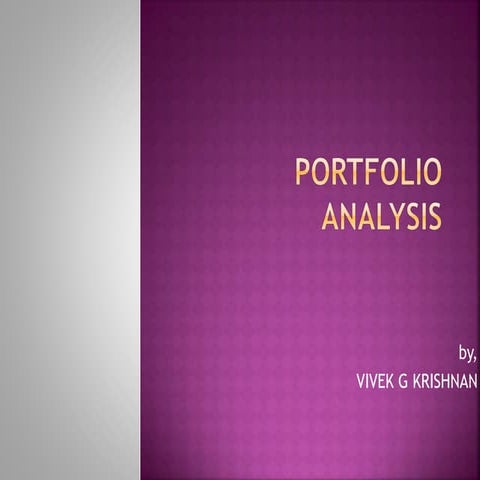 Portfolio analysis | PPTX