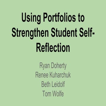 Portfolio and student reflection | PPTX