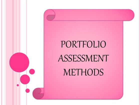 Portfolio Assessment Methods | PPT