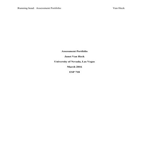 Portfolio Assessment: Case Study of a Student with Intellectual ...