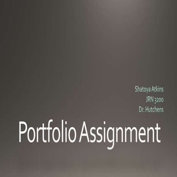 Portfolio assignment | PPTX