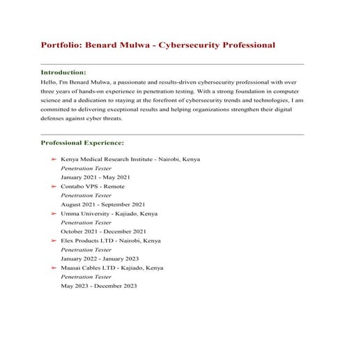 Portfolio_ Benard Mulwa - Cybersecurity Professional.docx