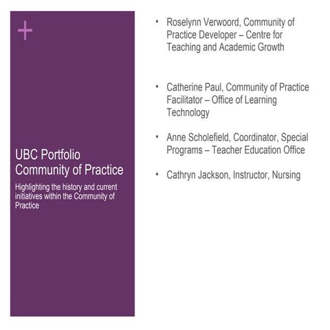 Portfolio Community of Practice at UBC | PPT