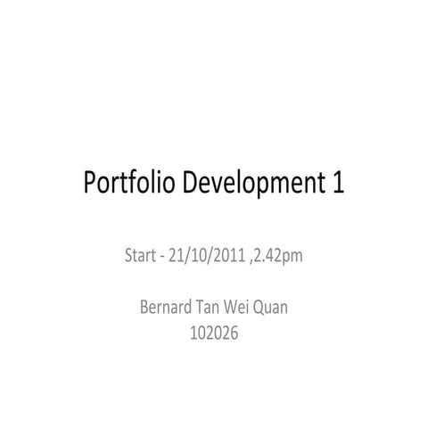 Portfolio Development 1 Ppt