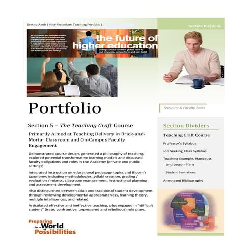 Teaching Portfolio Section Divider | PDF