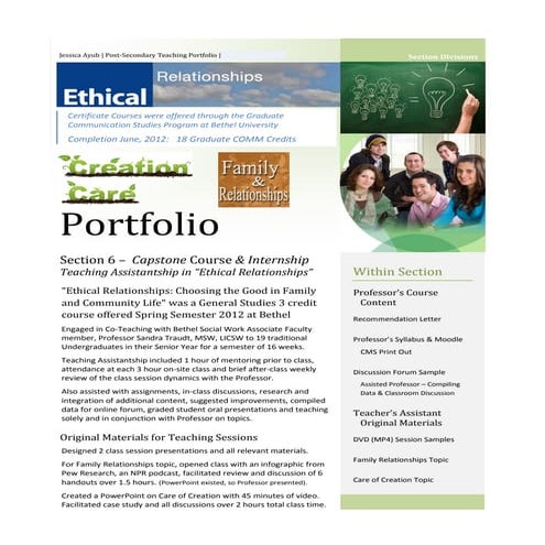 Teaching Portfolio Section Divider | PDF