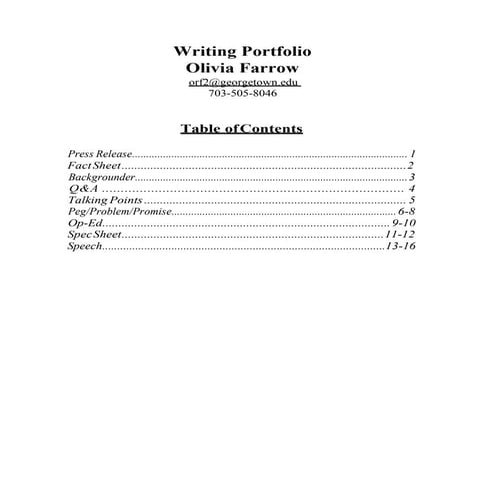 Writing Sample Portfolio | PDF