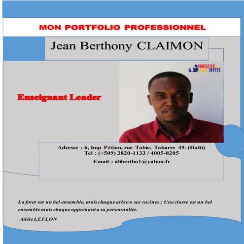 Un exemple de portfolio ideal ? | PDF