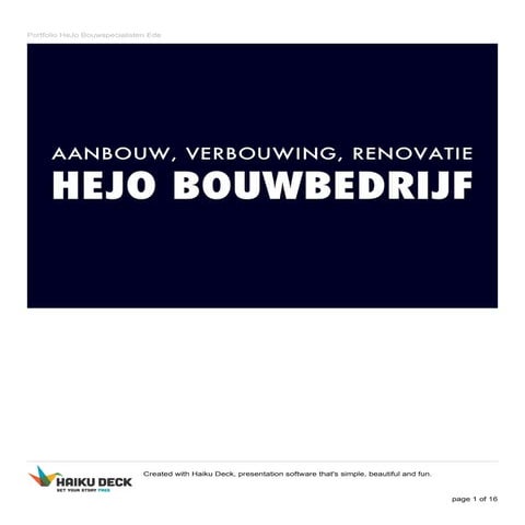 Portfolio Hejo bouwspecialisten Ede | PDF