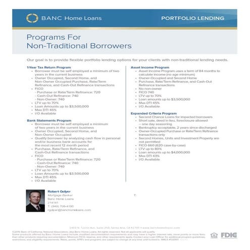 Portfolio lending __programs | PDF | Consumer Banking | Personal Finance