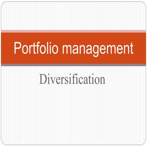 Portfolio management lecture | PPTX