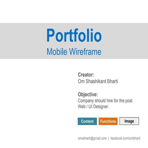 Responsive Portfolio Wireframe For Web Designer | PPSX