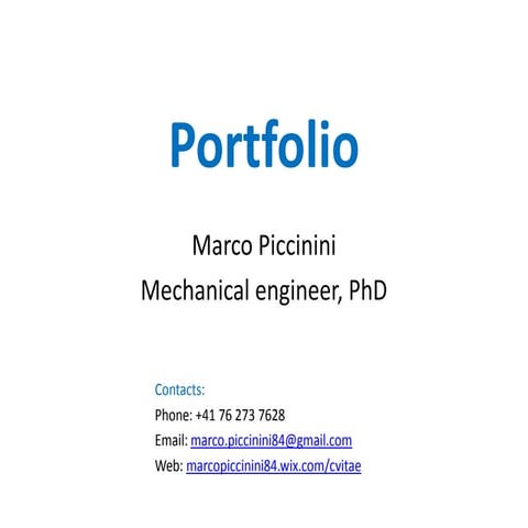 Portfolio - Marco Piccinini | PPT