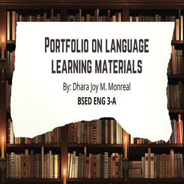 Portfolio on Language Learning Materials/Tools | PDF