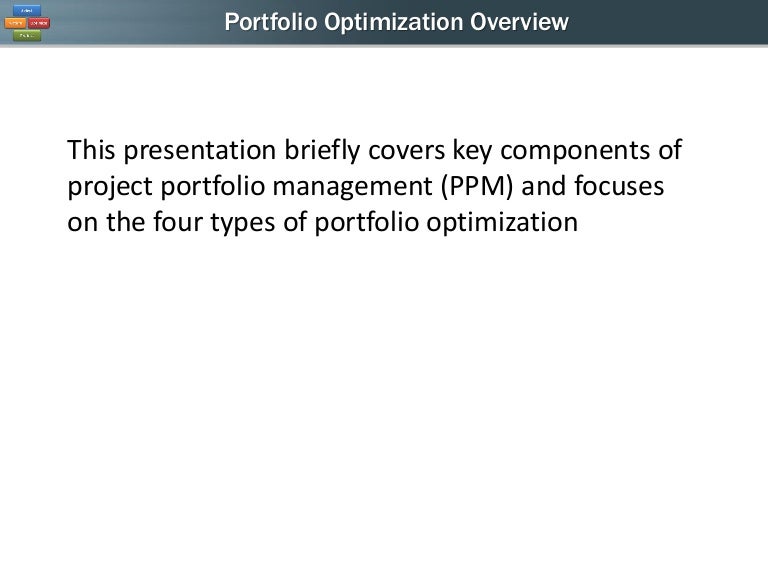 What is portfolio optimization - budcat