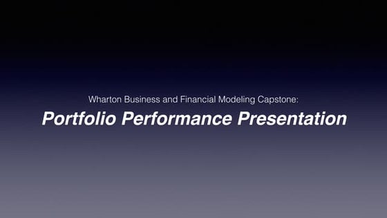 Portfolio Performance | PPT