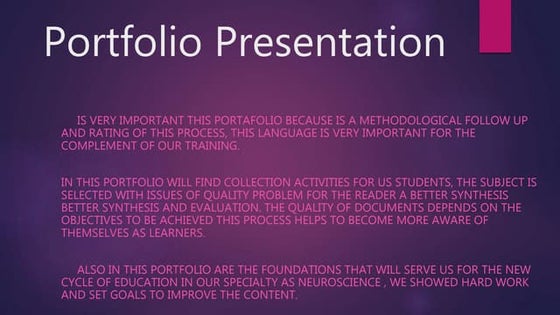 Portfolio presentation | PPT