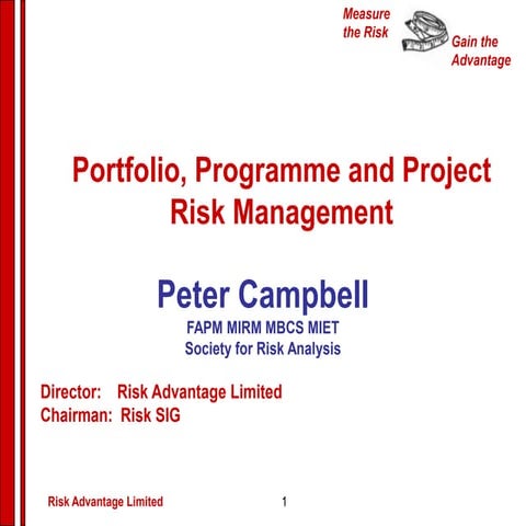 Portfolio, programme and project risk (Peter Campbell) | PPTX